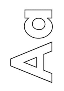 Lettera A da Stampare e Colorare in PDF A4 per Bambini Gratis - GBR