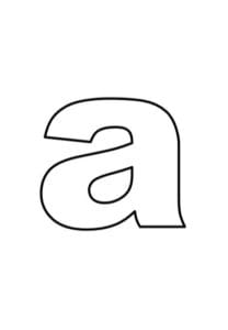 Lettera A da Stampare e Colorare in PDF A4 per Bambini Gratis - GBR