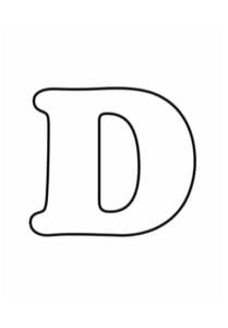 Lettera D da stampare e colorare in PDF A4 per bambini gratis - GBR