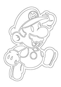 Super Mario da colorare e stampare PDF gratis A4 in bianco e nero - GBR