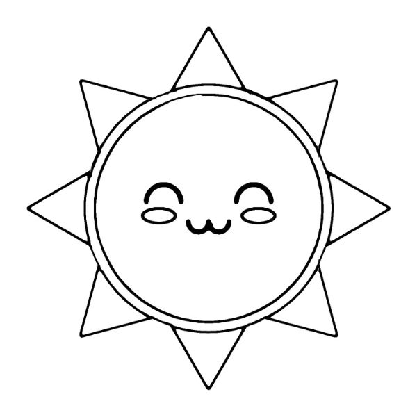 Semplici Disegni Da Colorare Del Sole Per Bambini