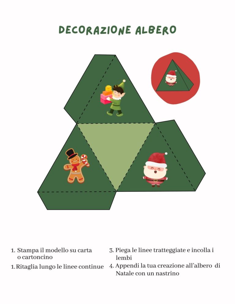 Decorazioni Albero di Natale da Stampare e Ritagliare PDF - GBR