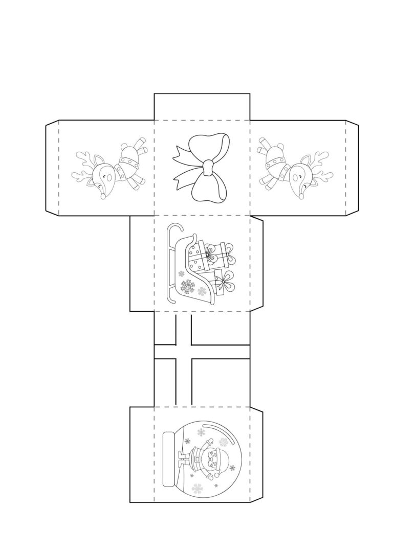 Scatolina Natalizia per Regali da Stampare e Ritagliare PDF - GBR