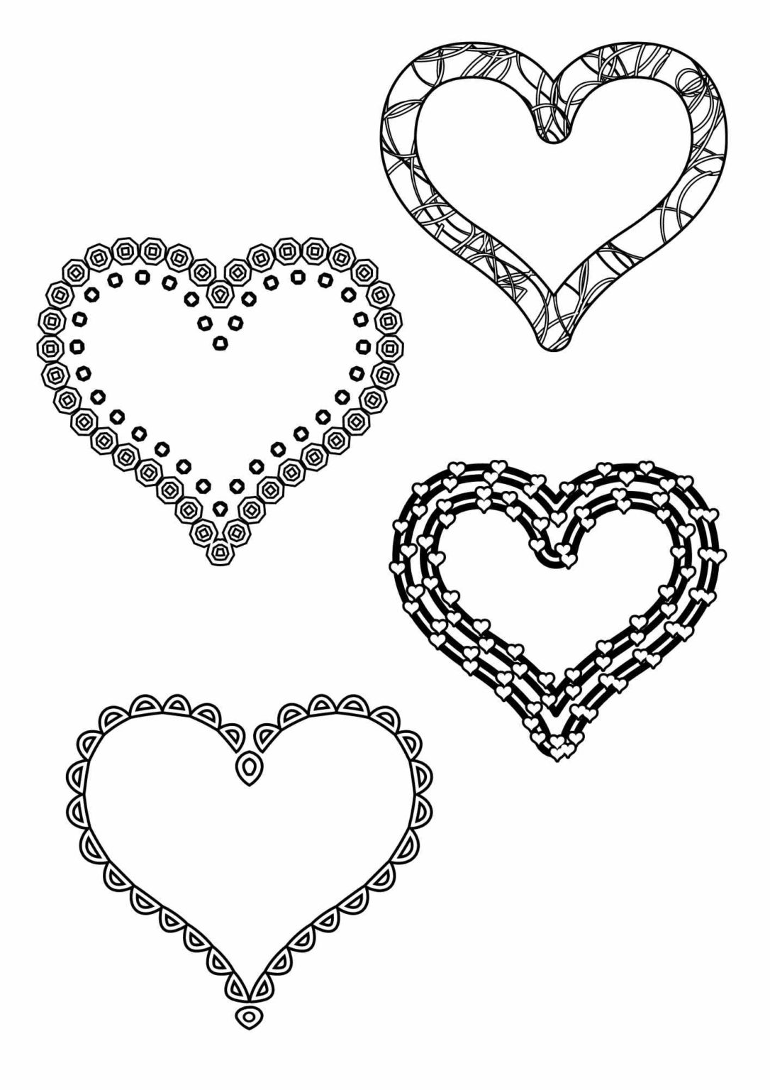 Cuori da Stampare in Varie Misure PDF Gratis - GBR