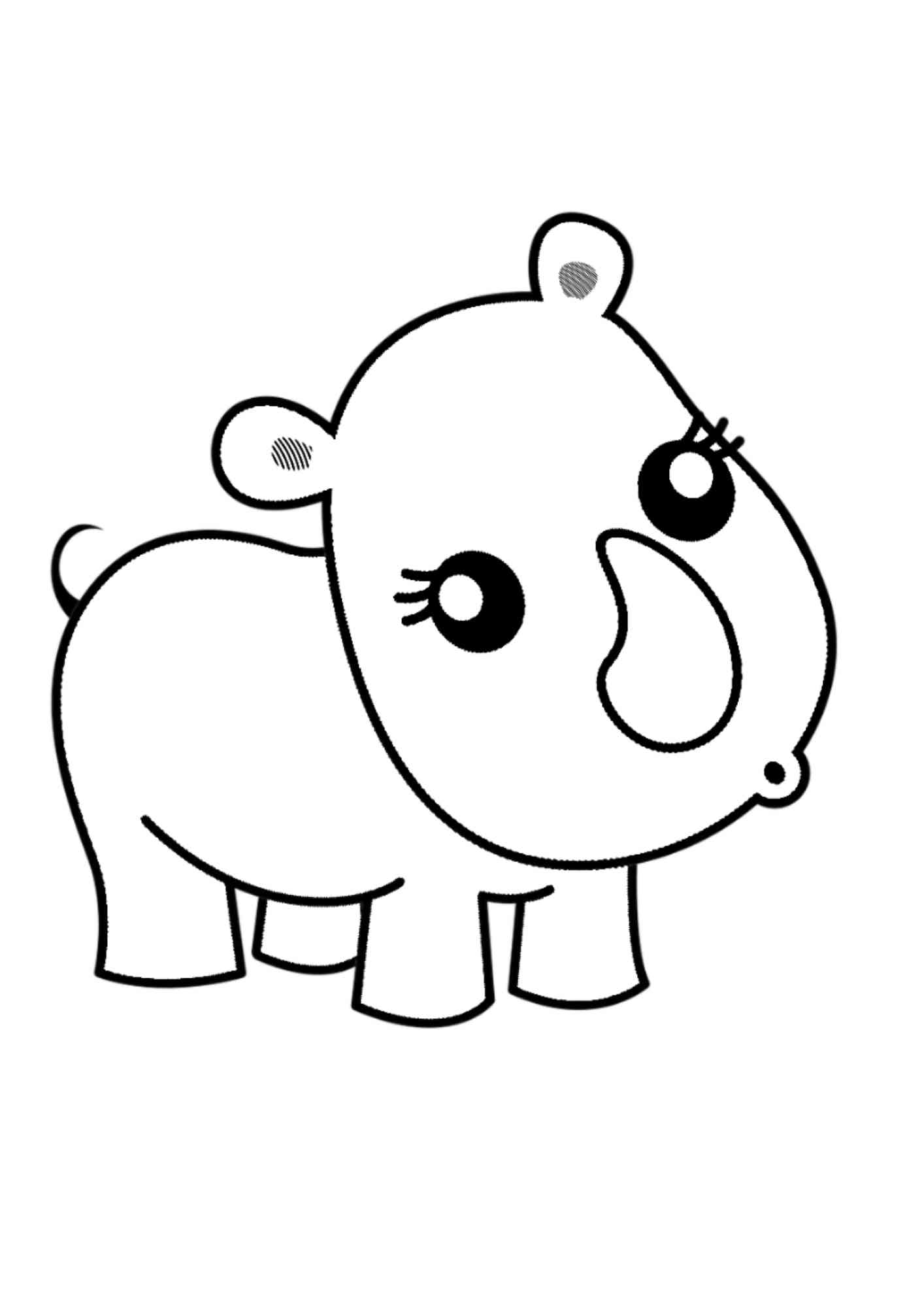 Rinoceronte da Colorare: Disegni da Stampare in PDF - GBR