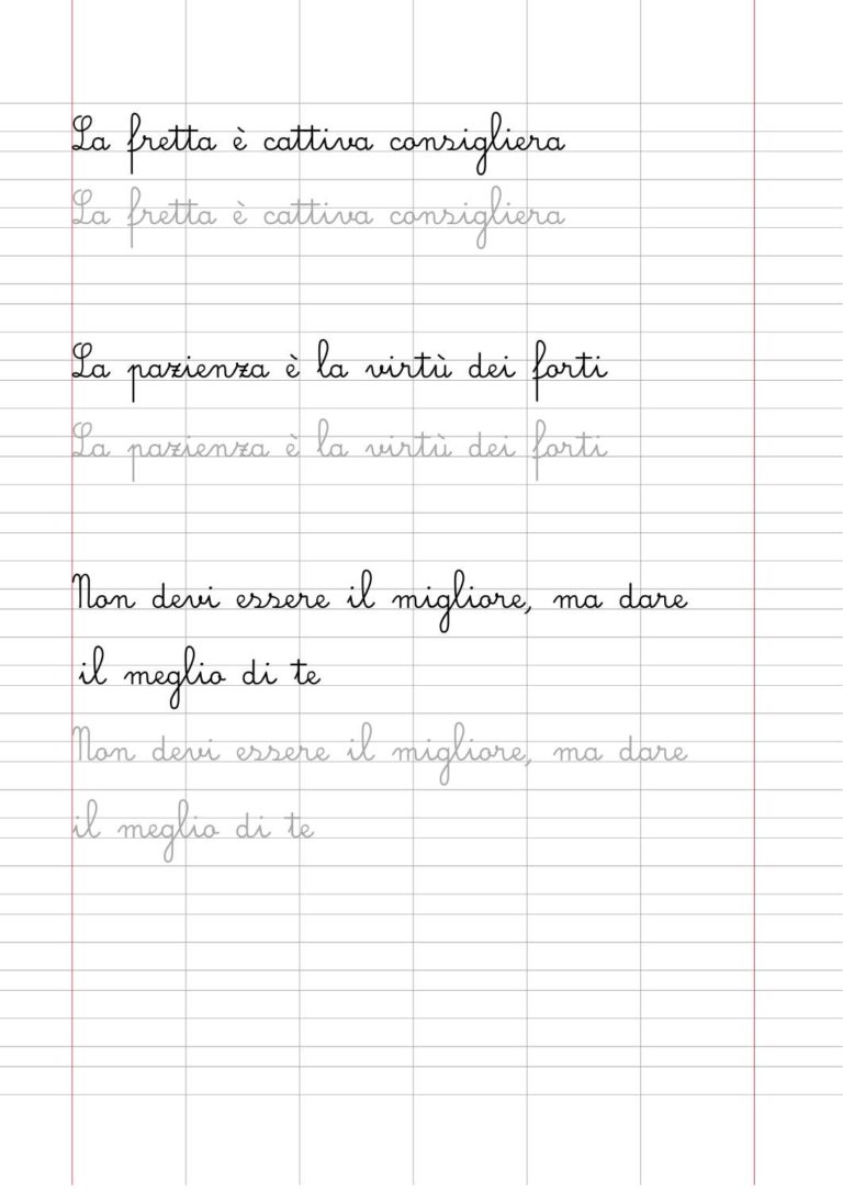 Frasi in Corsivo da Copiare: Schede Didattiche da Stampare - GBR