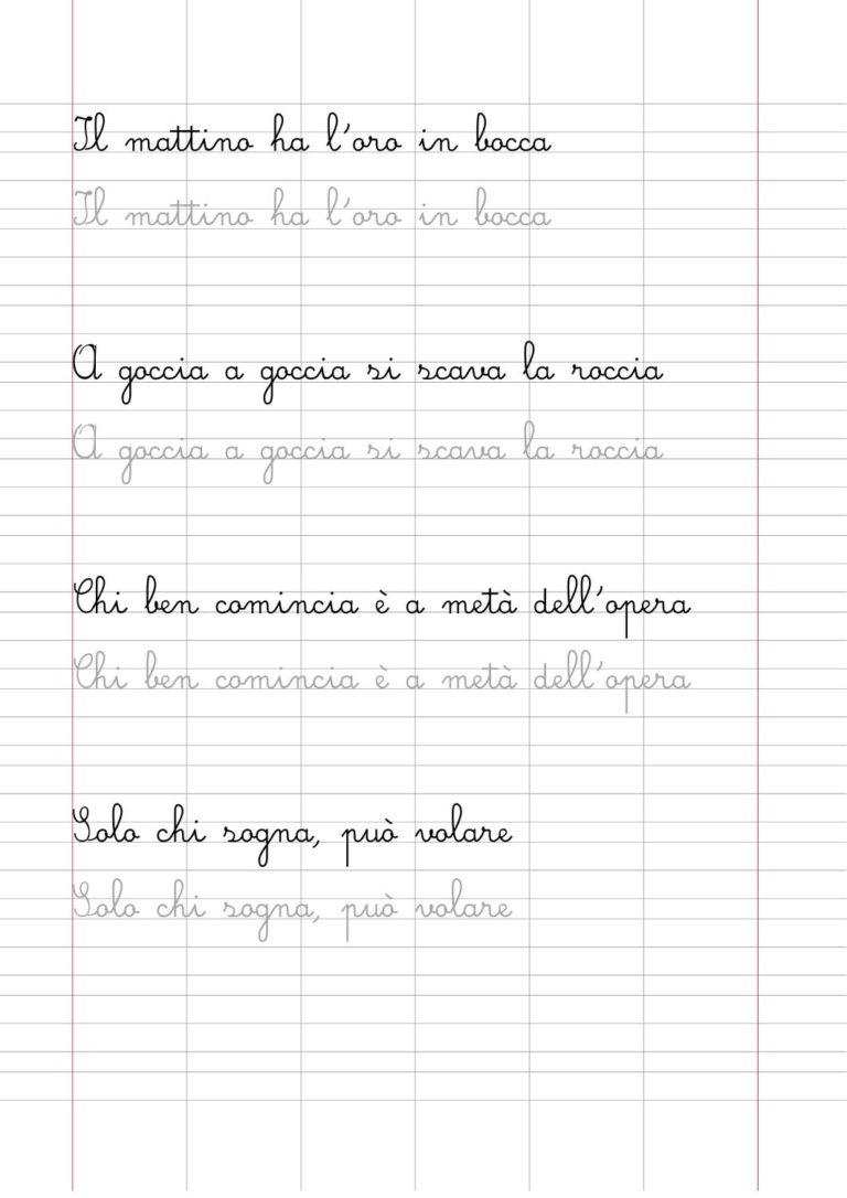 Frasi in Corsivo da Copiare: Schede Didattiche da Stampare - GBR Frasi in Corsivo da Copiare: Schede Didattiche da Stampare - GBR