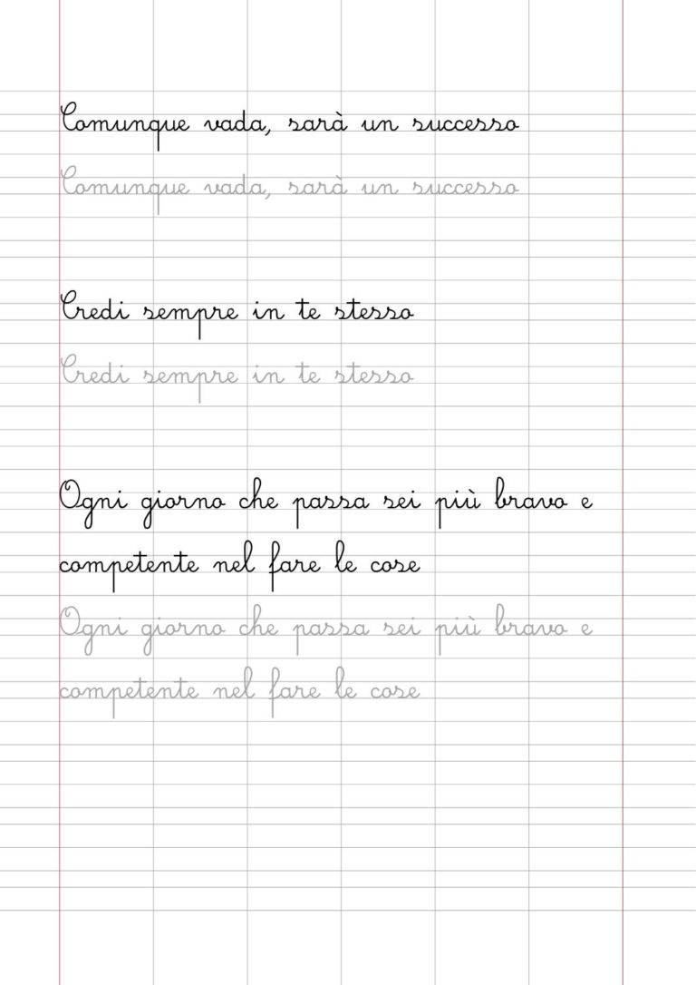 Frasi in Corsivo da Copiare: Schede Didattiche da Stampare - GBR