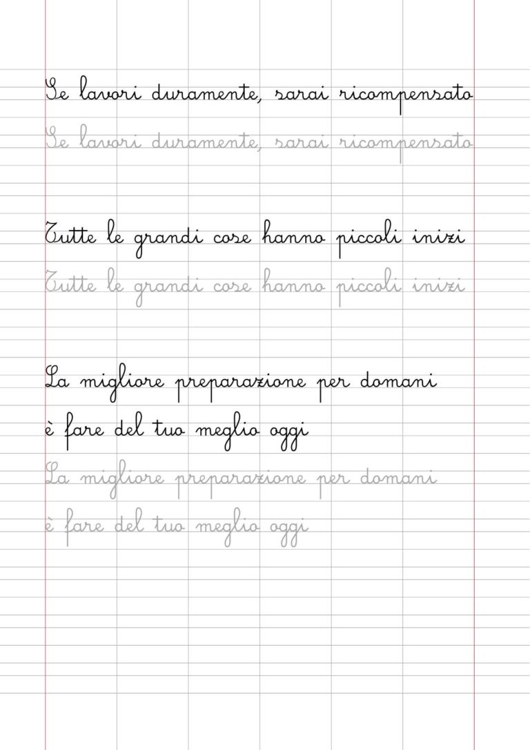 Frasi in Corsivo da Copiare: Schede Didattiche da Stampare - GBR