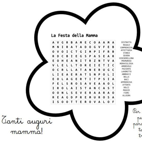 Festa della Mamma: Regalo Crucipuzzle da Stampare Gratis - GBR