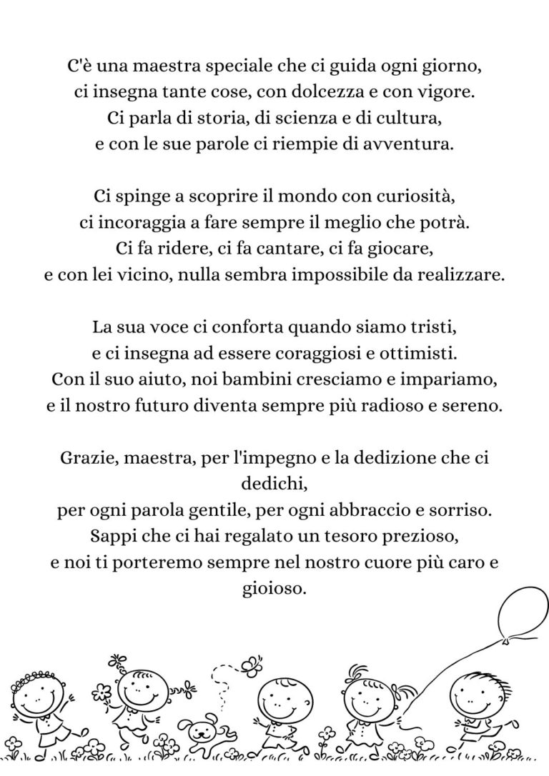 Filastrocche e Poesie per Maestra da stampare PDF - GBR Filastrocche e Poesie per Maestra da stampare PDF - GBR