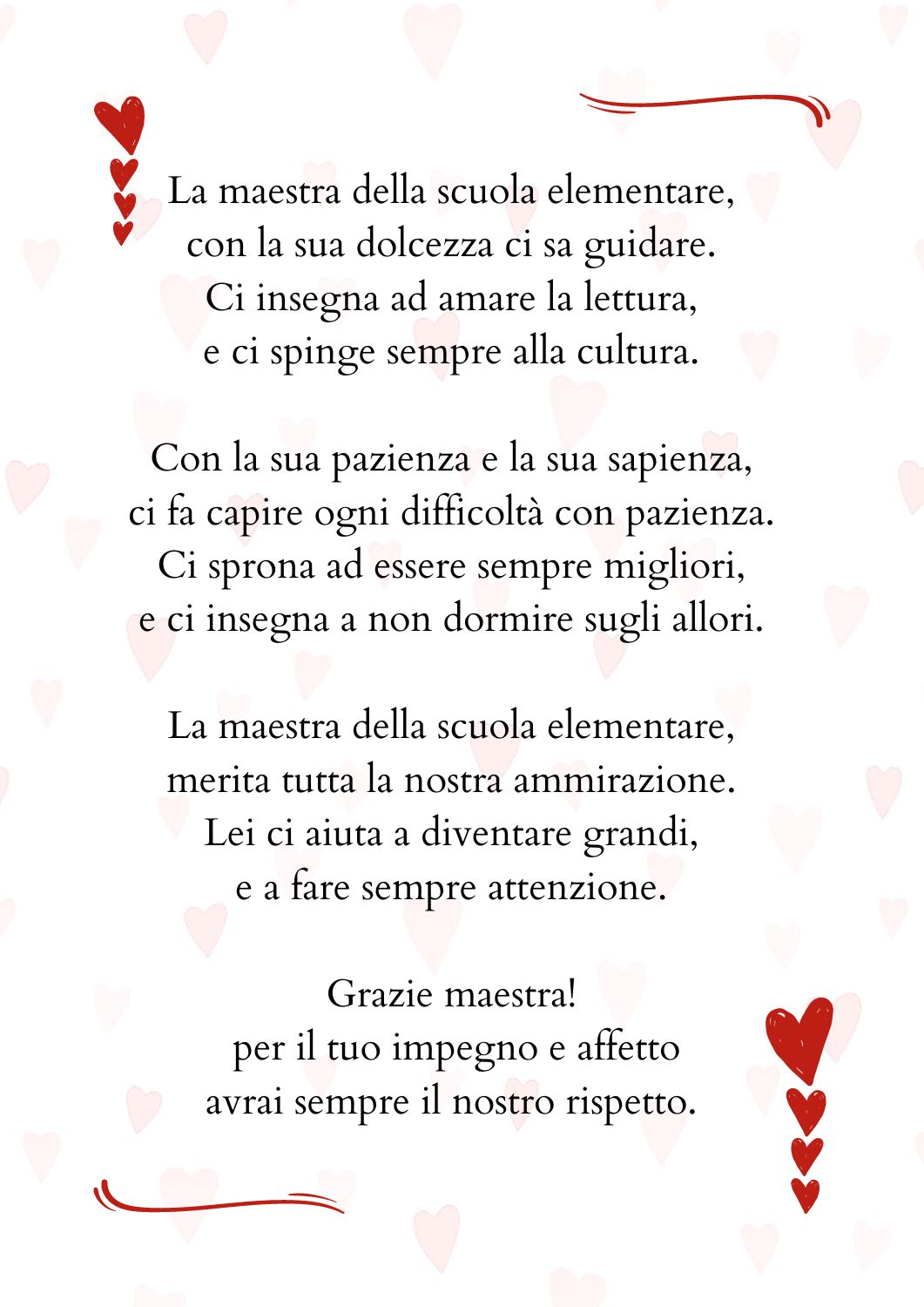 Filastrocche e Poesie per Maestra da stampare PDF - GBR Filastrocche e Poesie per Maestra da stampare PDF - GBR