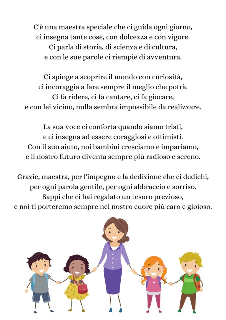 Filastrocche e Poesie per Maestra da stampare PDF - GBR